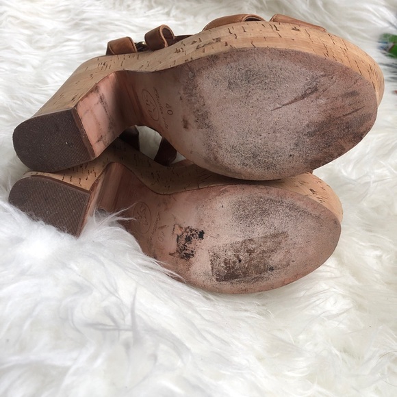 Ash | Shoes | Ash Hysteria Leather And Cork Platform Heels | Poshmark